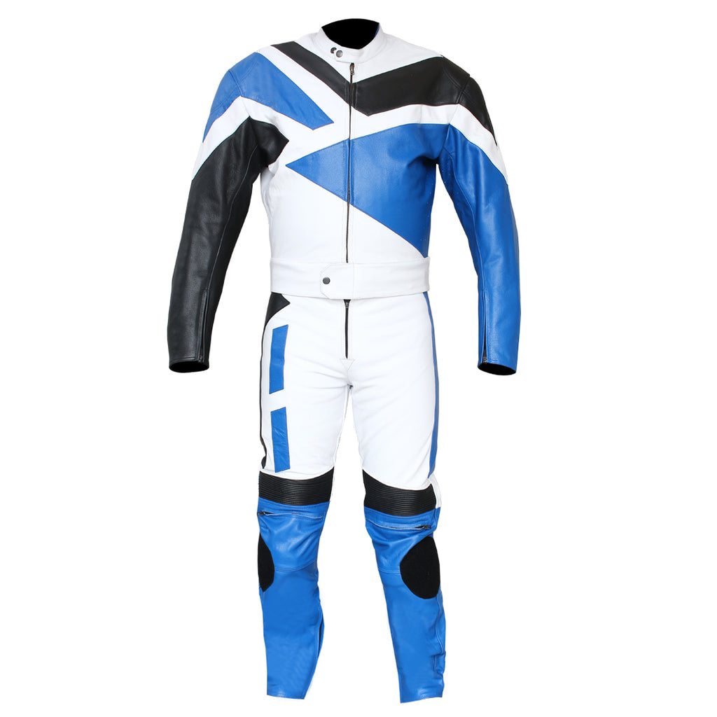 Perrini Venom 2pc Motorcycle Riding Racing Track Suit Drag Suit Blue/B ...