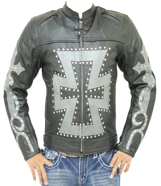 Motorcycle Leather Jacket Choppers style with Armor – TopGearLeathers