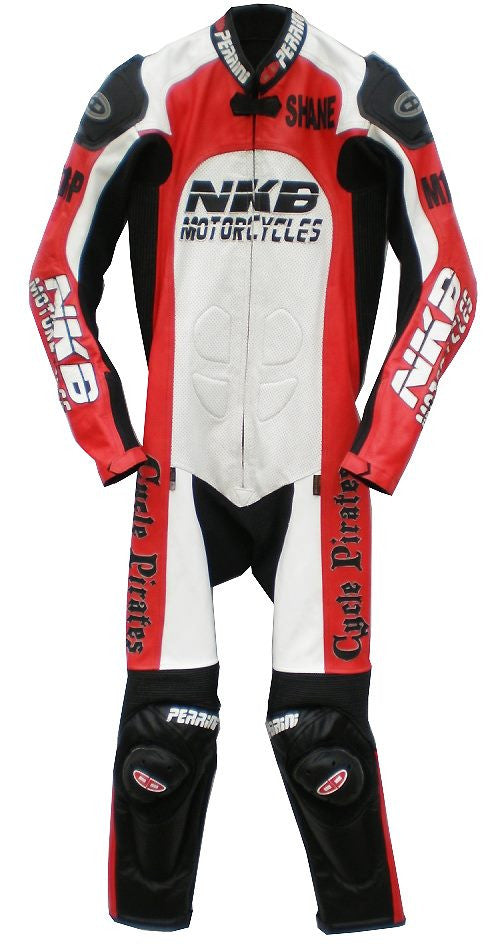 Custom Perrini Fusion Motorcycle Leather Racing Suit with Hump Persona ...