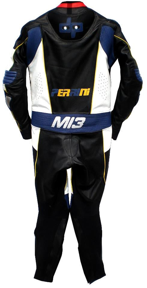 Custom Perrini Fusion Motorcycle Leather Racing Suit with Hump Persona ...