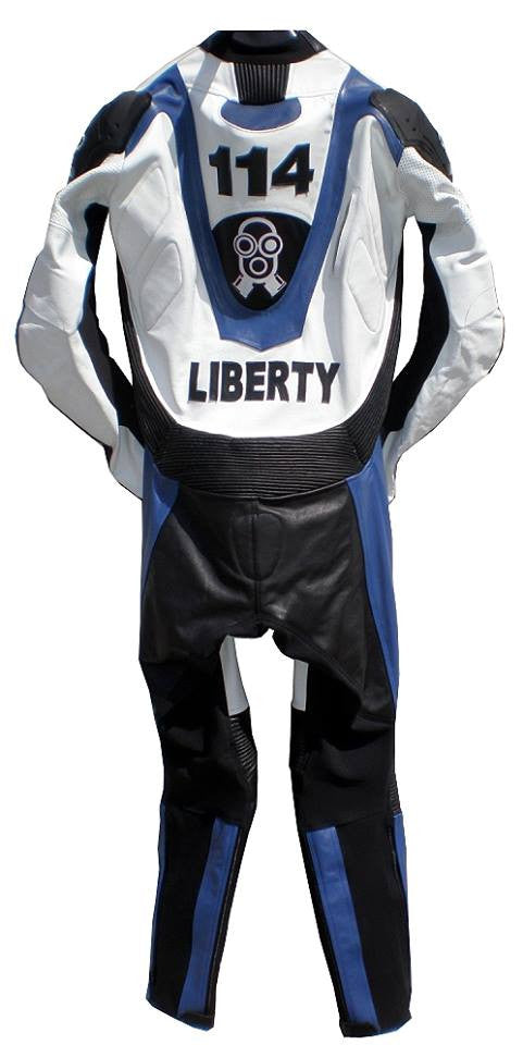 Custom Perrini Fusion Motorcycle Leather Racing Suit with Hump Persona ...